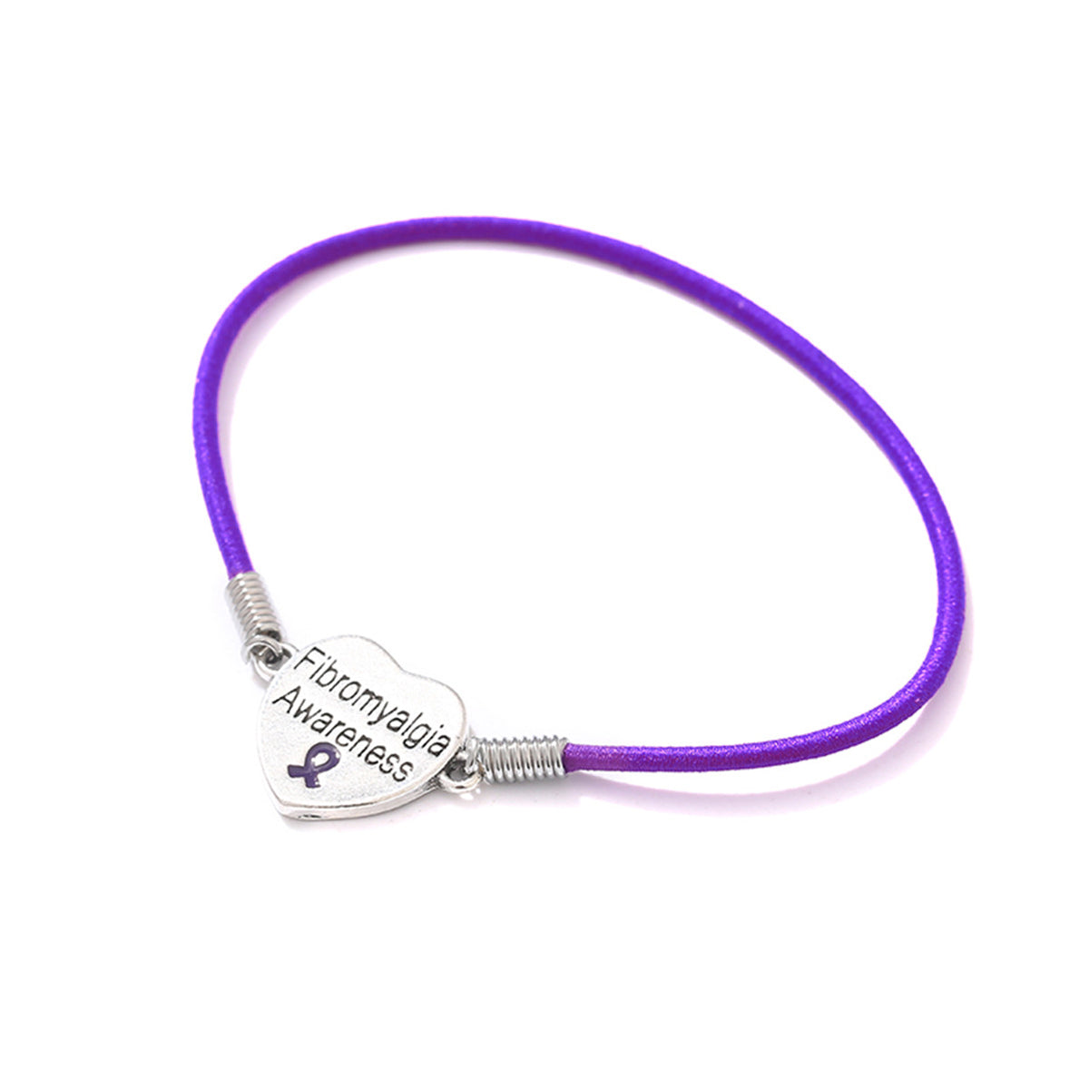 Fibromyalgia Awareness Heart Stretch Bracelet | The Awareness Store