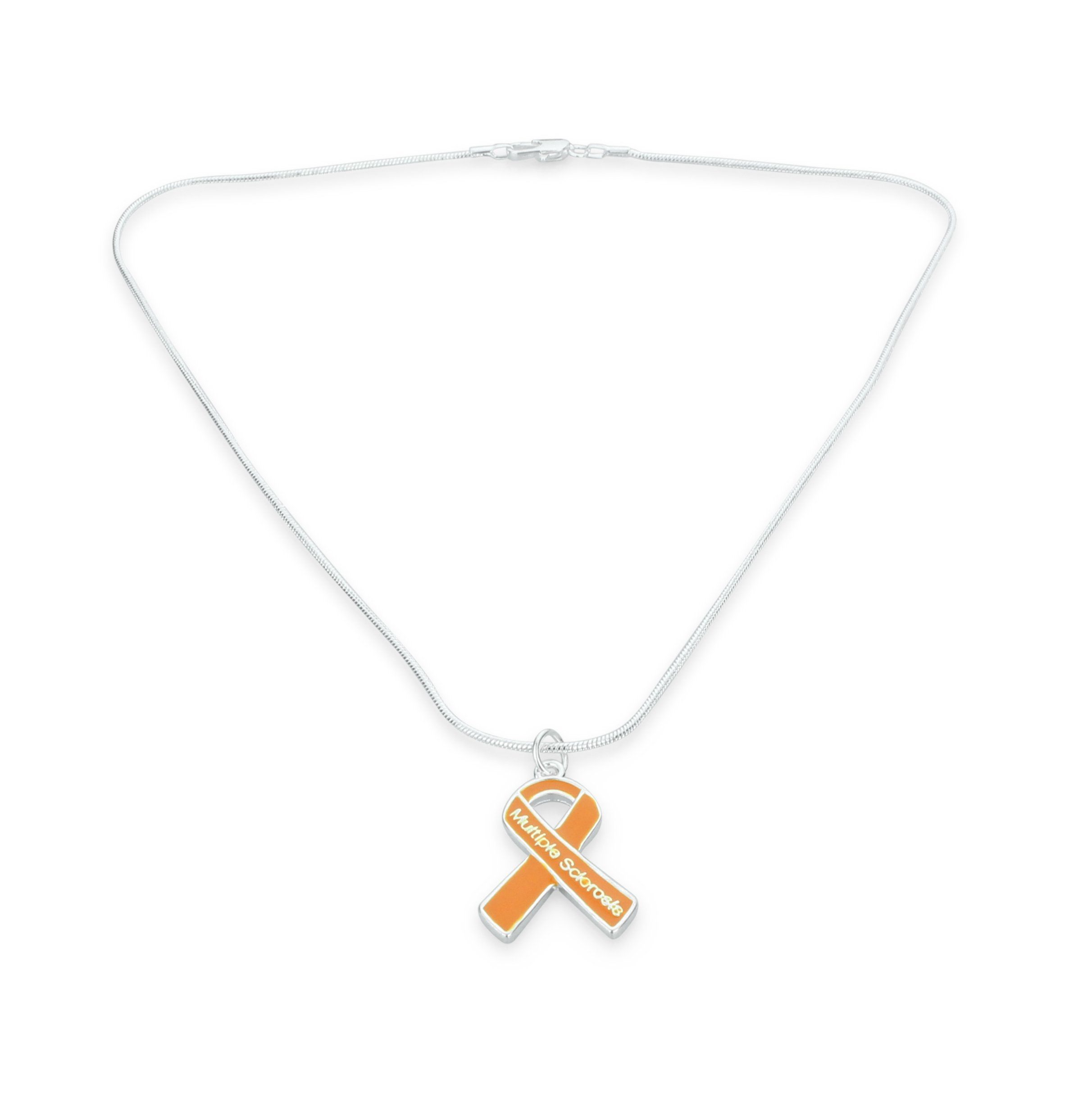 Multiple Sclerosis Ribbon Necklace