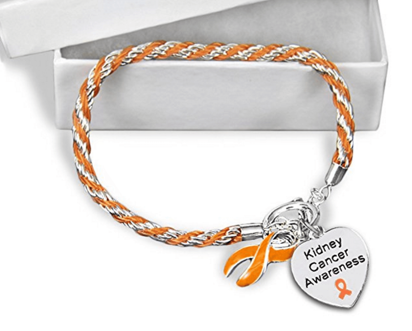 Kidney Cancer Heart Charm Bracelet | The Awareness Store