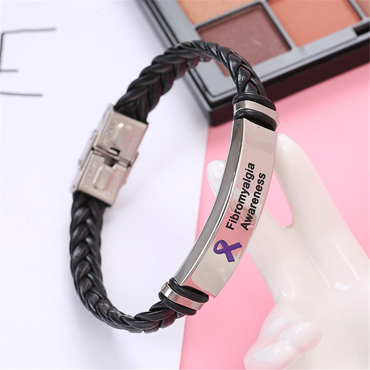 Fibromyalgia Leather Awareness Bracelet | The Awareness Store